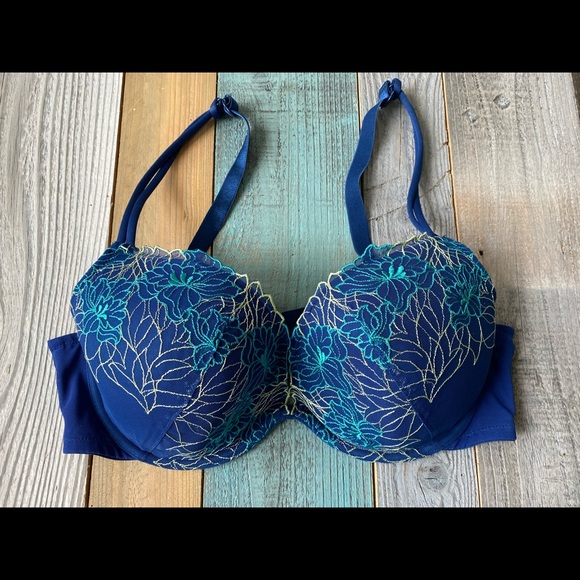 Cacique | Intimates & Sleepwear | Cacique Navy Blue Embroidered Lace ...